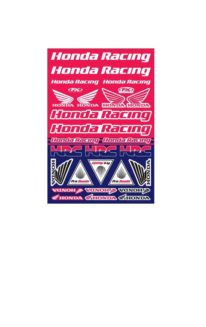 FACTORY EFFEX HONDA RACING OEMSTICKER SHEETS – J'S Speedshop